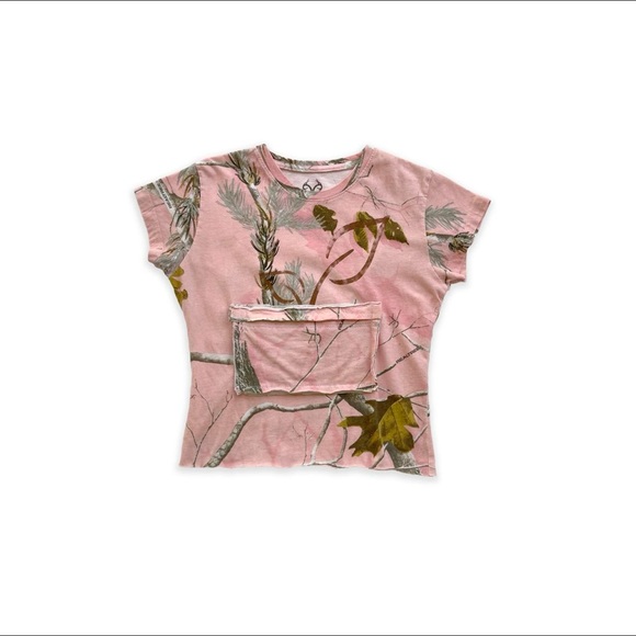 Realtree | Tops | Custom Pink Realtree Camo Utility Crop Top By ...